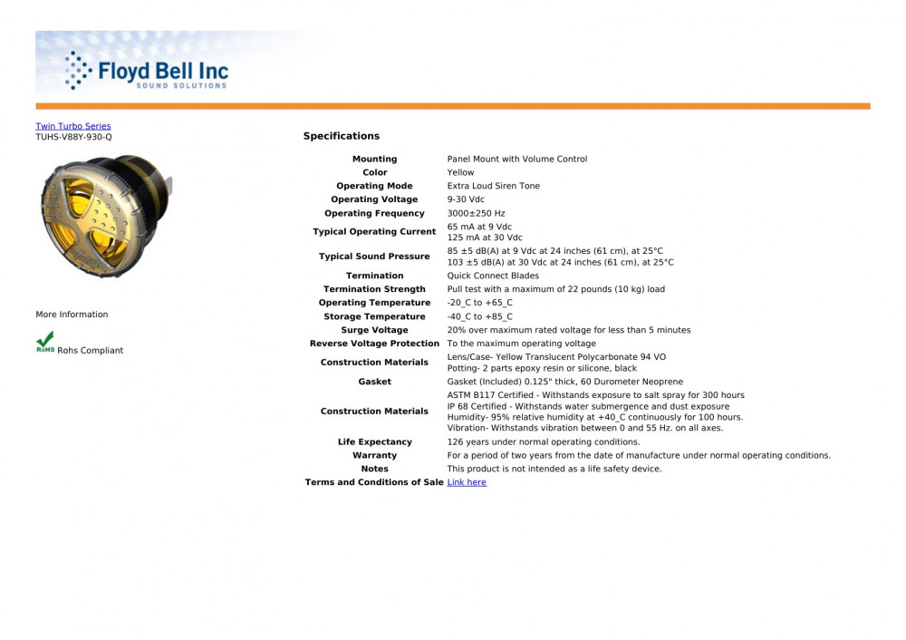 TUHS-V88Y-930-Q product document, page 1