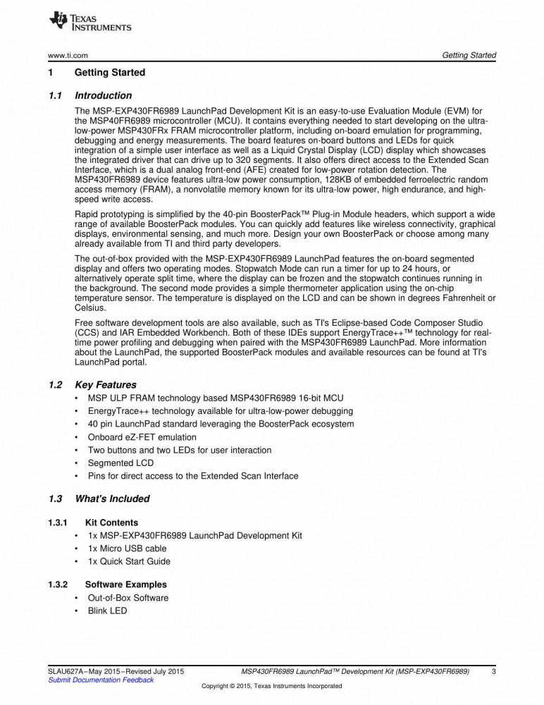 MSP-EXP430FR6989 document preview, page 3