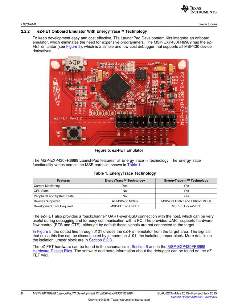 MSP-EXP430FR6989 document preview, page 8