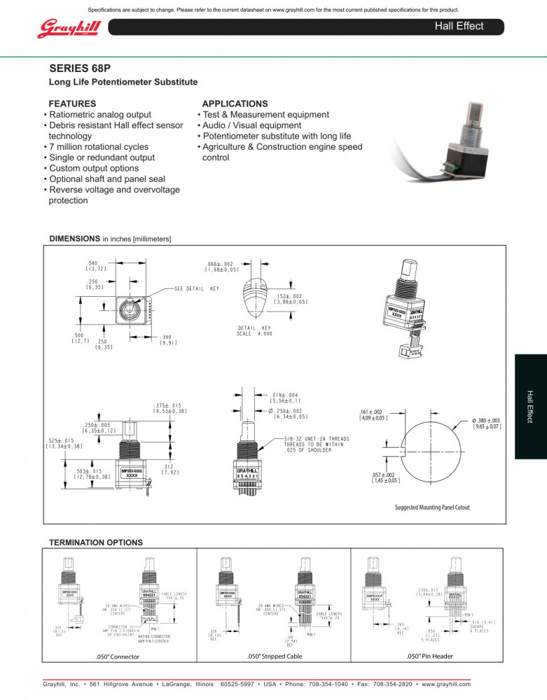 Grayhill Series 68P technical document page 1