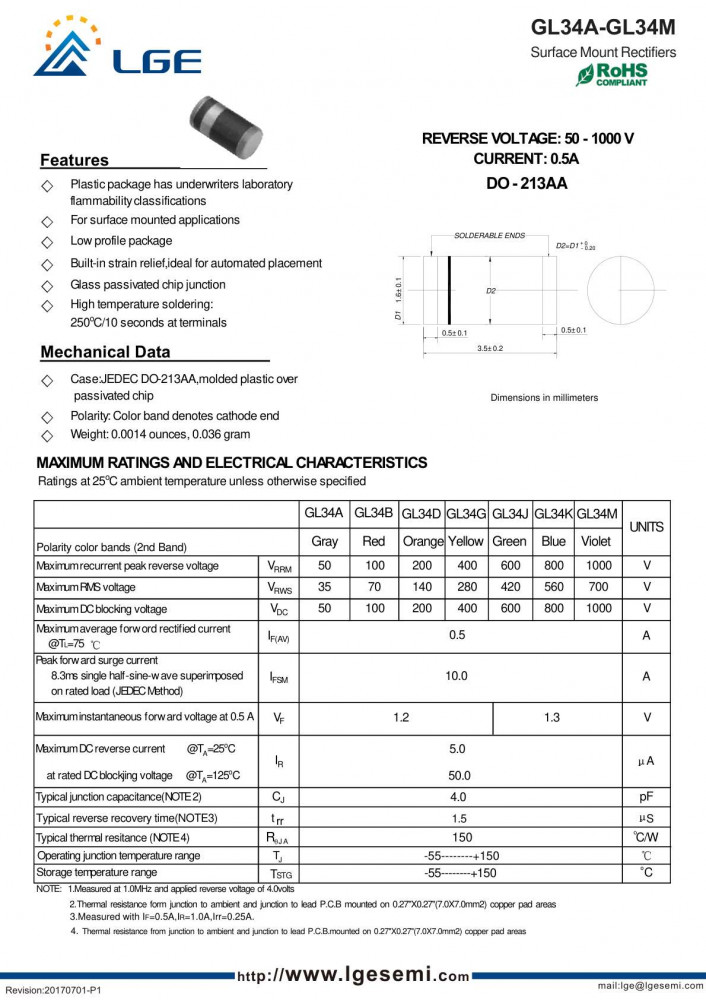 LGE GL34A datasheet page 1