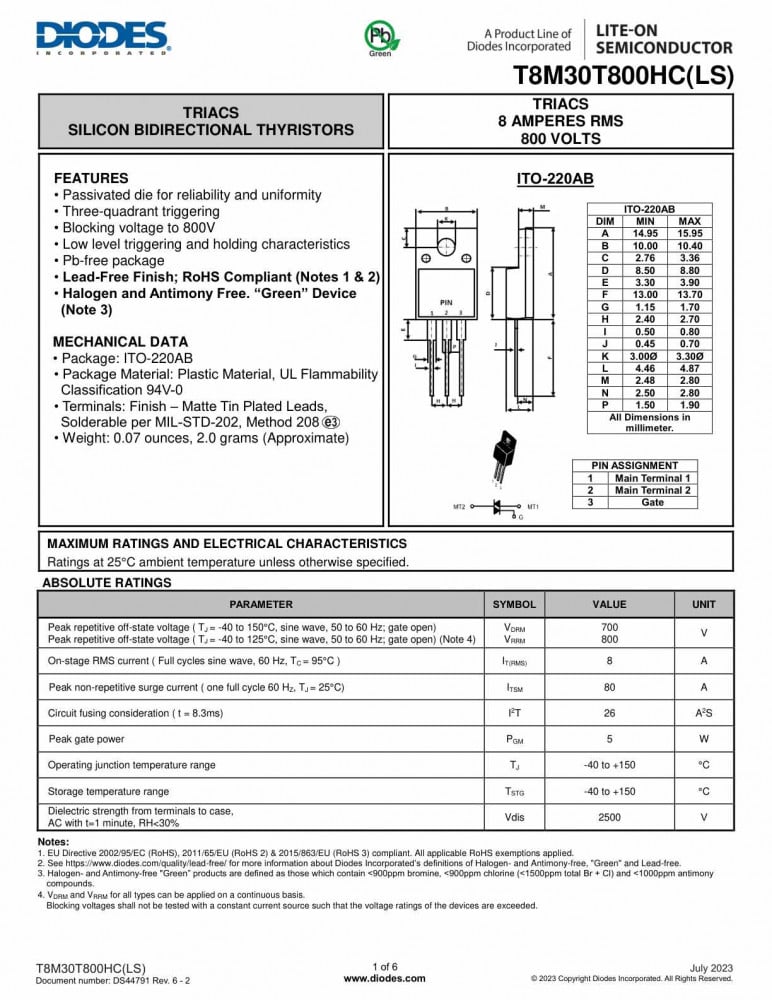 T8M30T800HC datasheet page 1