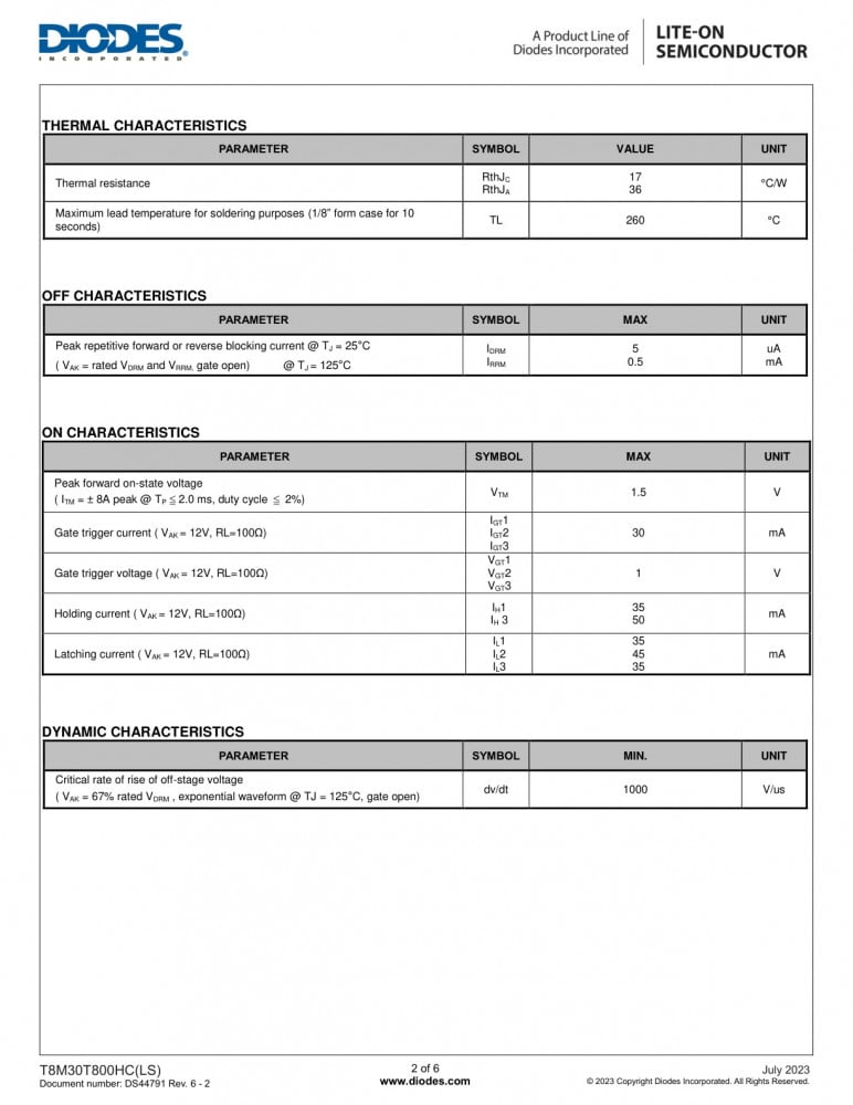 T8M30T800HC datasheet page 2