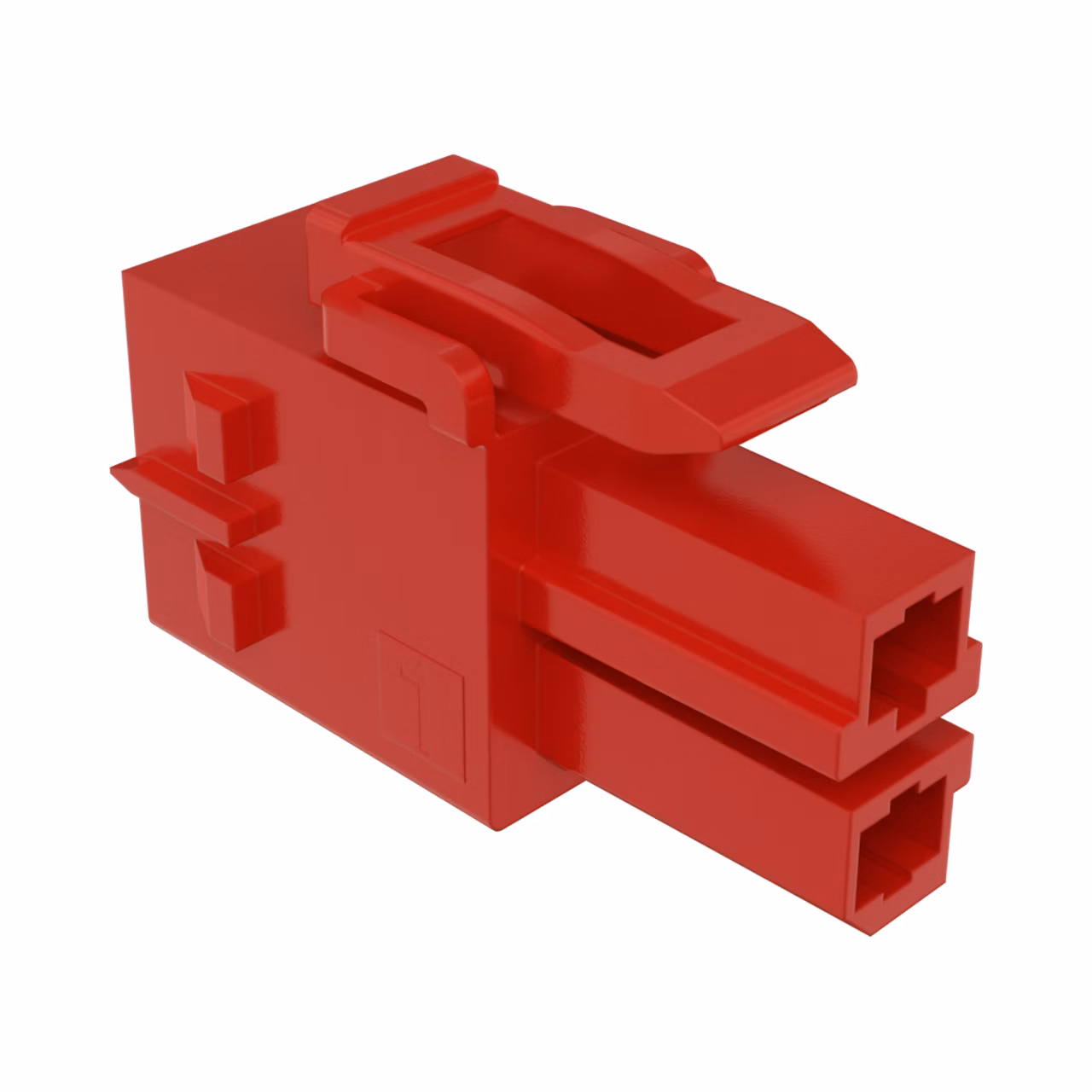 Mega-Fit ColorLock Tangless TPA-Capable Receptacle Housing, Dual Row, 2 Circuit, UL 94V-0, Glow-Wire Capable, Red for sale