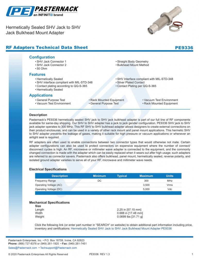 PE9336 technical document page 1