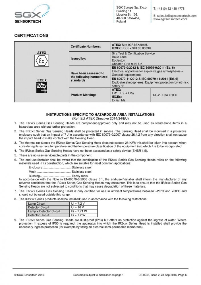 IR22EJ datasheet page 6