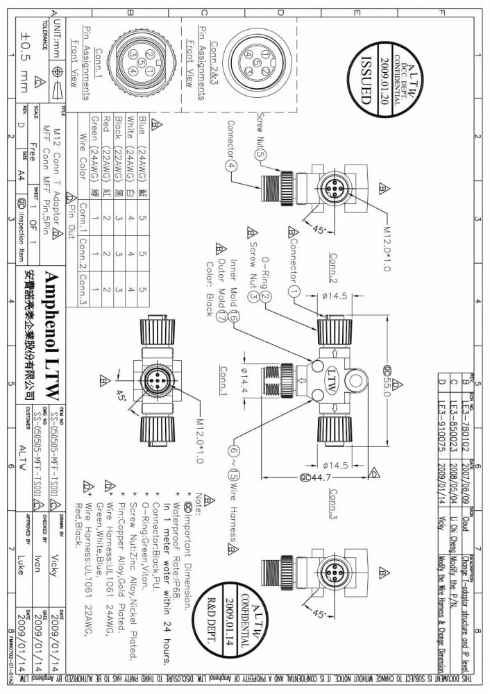 SS-050505-MFF-TS001 engineering drawing