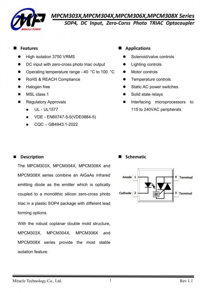 MPCM3063(T1)-GV datasheet page 1
