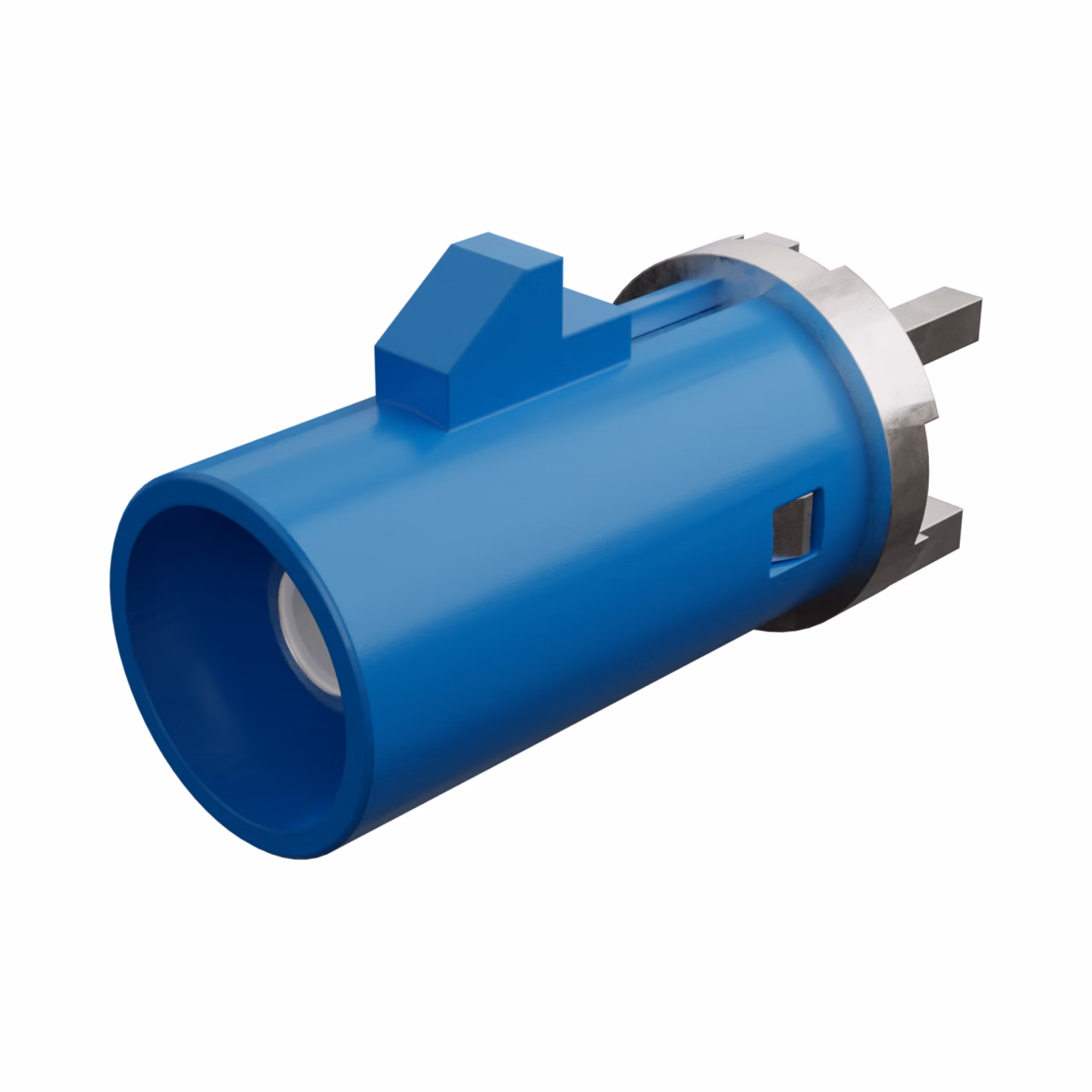 FAKRA Jack, Straight, PCB Receptacle, Through Hole, Keying Code Z, Brass Body, Tin (Sn) Plated, Water Blue, 50 Ohms for sale
