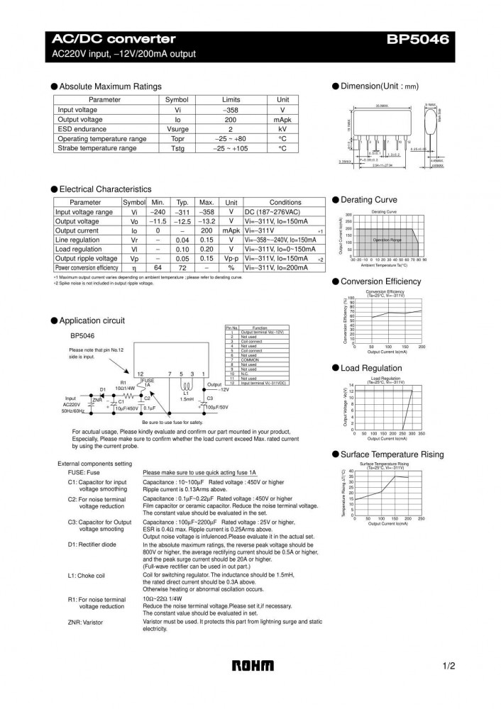 ROHM BP5046 technical document page 1