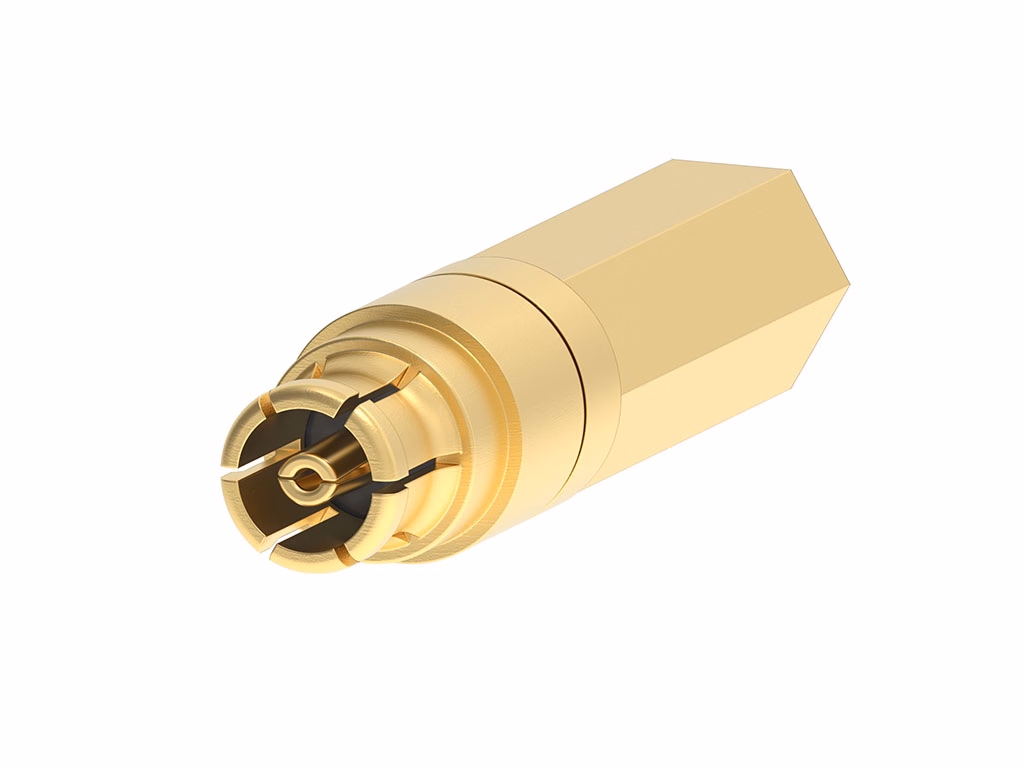 SMPM Plug, Straight, Smooth Bore, PCB, Edge Mount, 80 Pieces Per Tray, 50 Ohms