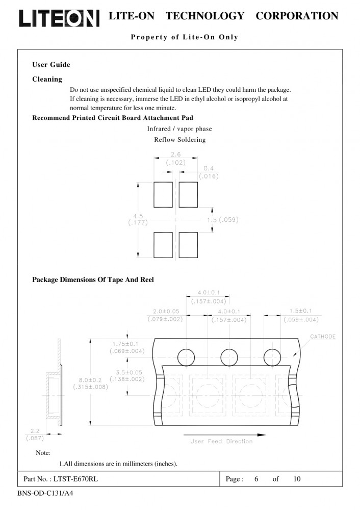 LTST-E670RL datasheet page 6