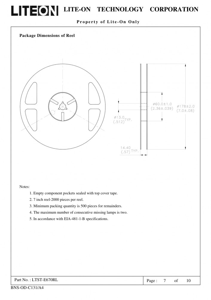 LTST-E670RL datasheet page 7