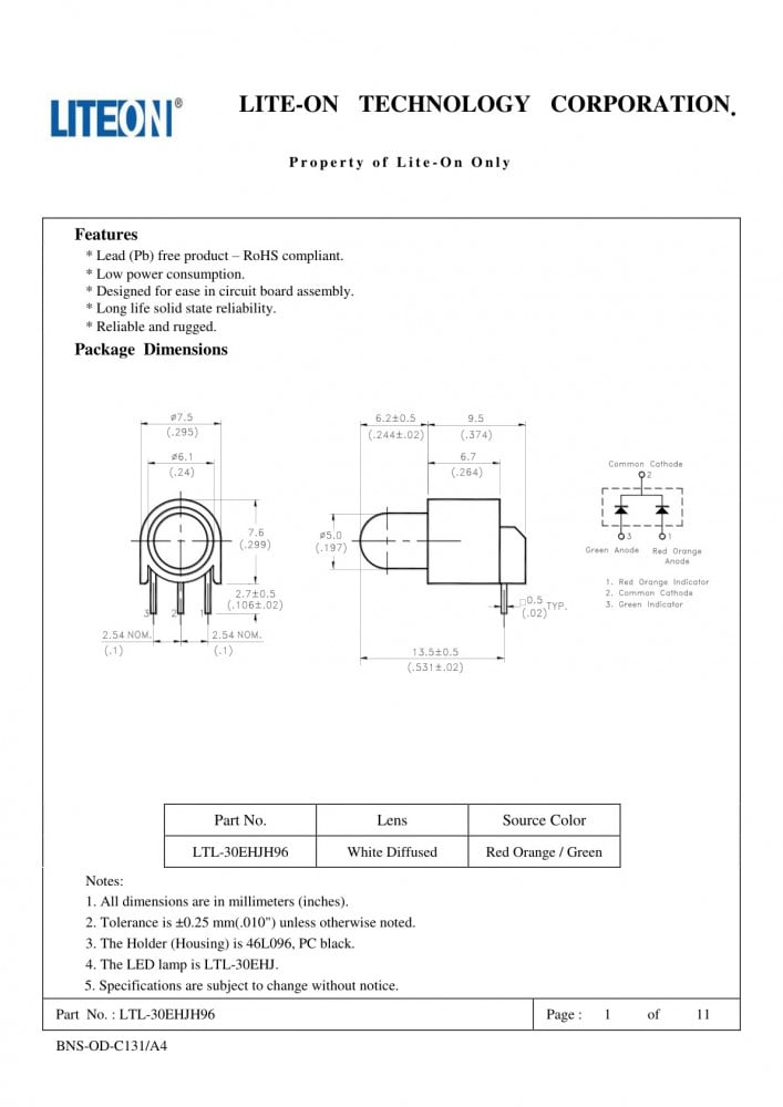 LTL-30EHJH96 datasheet page 2