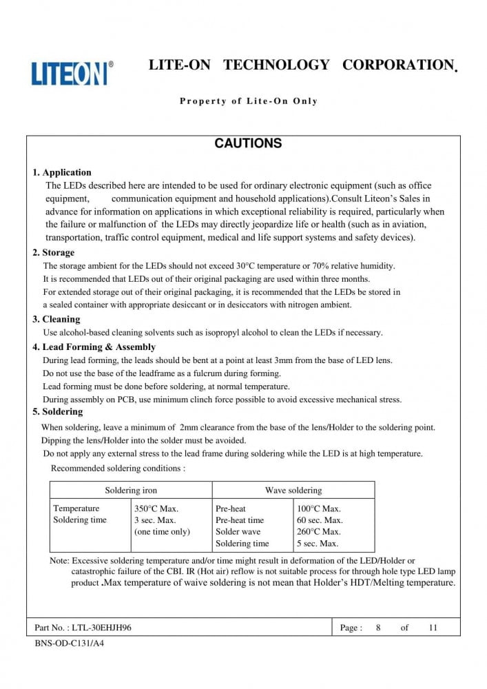 LTL-30EHJH96 datasheet page 9