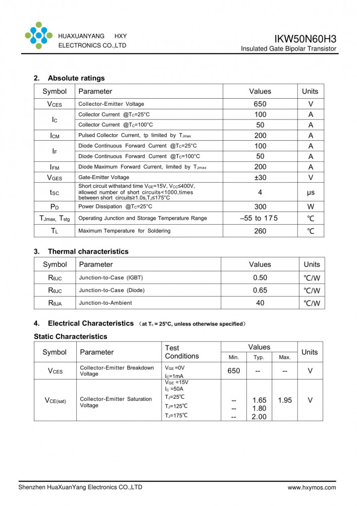 IKW50N60H3-HXY datasheet page 2