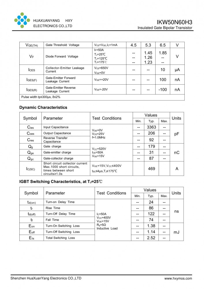 IKW50N60H3-HXY datasheet page 3