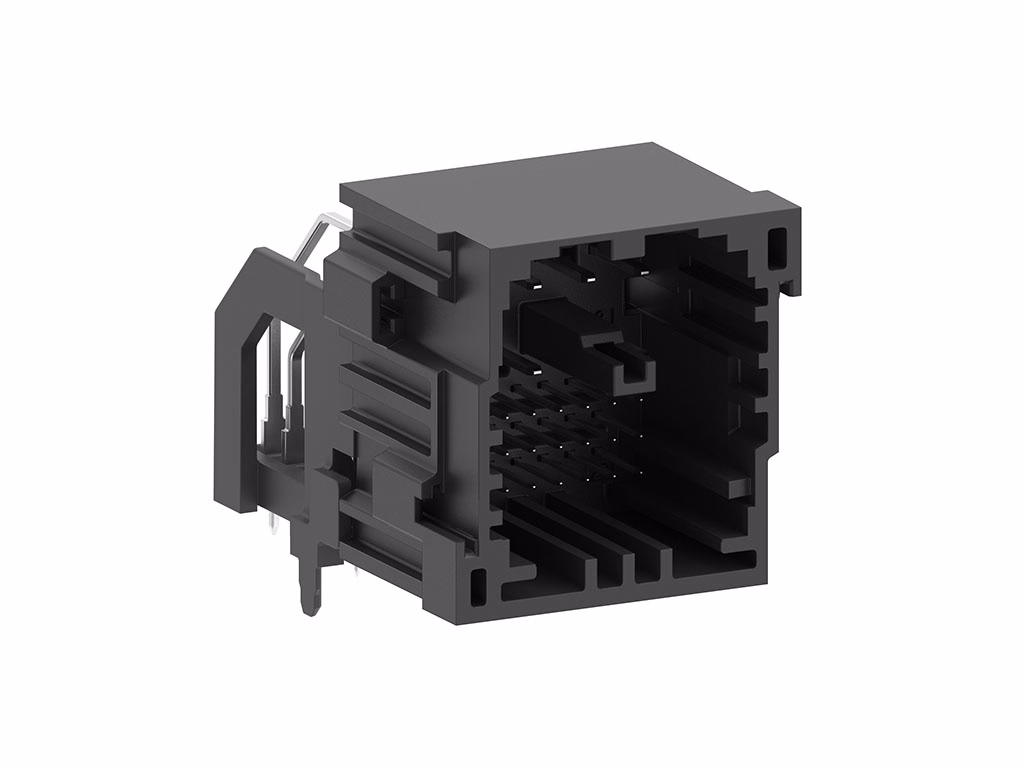 Slim-Grid Header, 24 Circuits, Through Hole, Right-Angle, Shrouded, 0.76µm Gold (Au) Plated, 2.40mm Tail Length, with Peg, with Pick-and-Place Polyimide Tape, Tube, Lead-Free