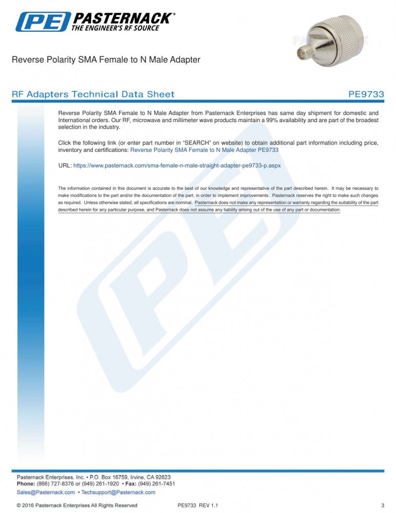 PE9733 technical document page 3
