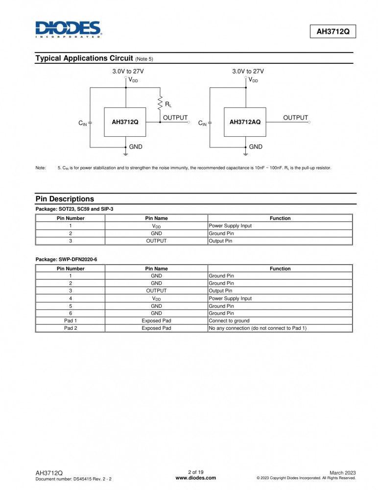AH3712Q datasheet page 2