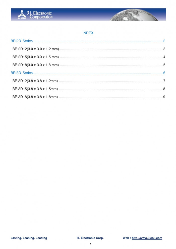 3L COILS BRI series catalogue page 1