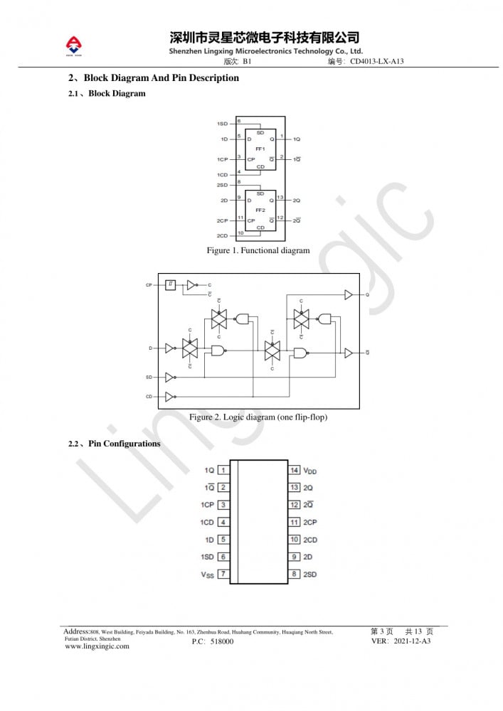 CD4013BM(LX) datasheet page 3