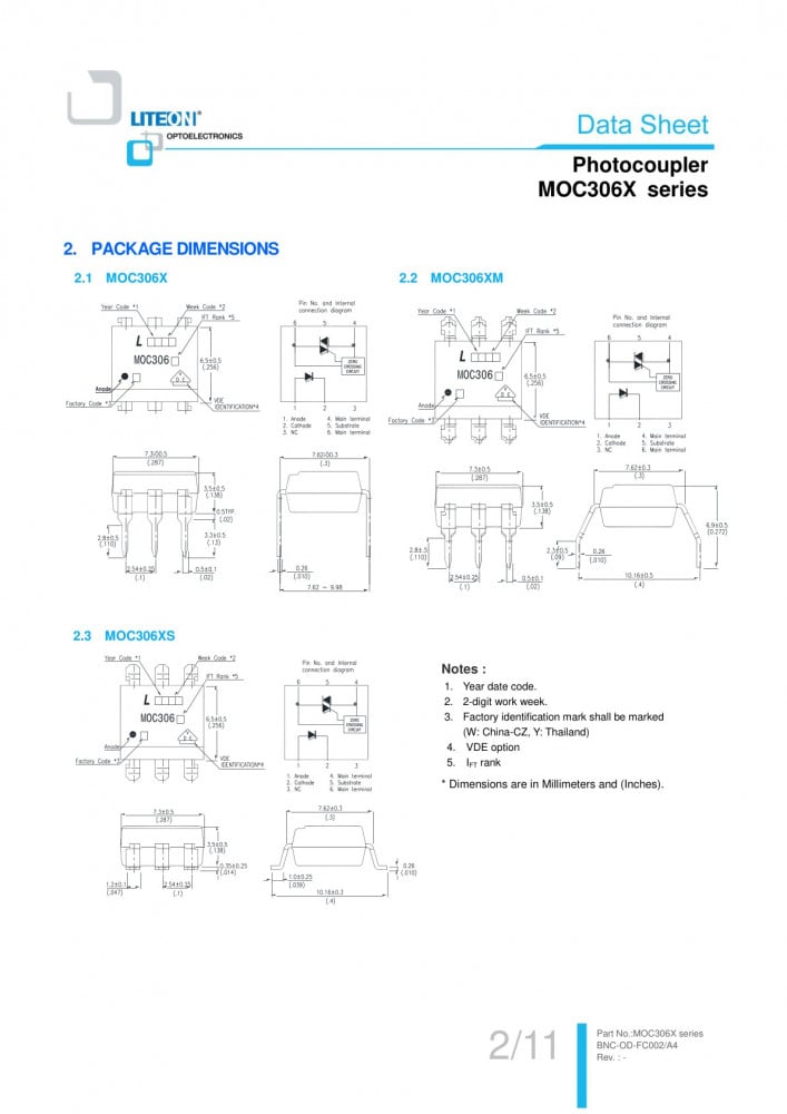 MOC306X datasheet page 3