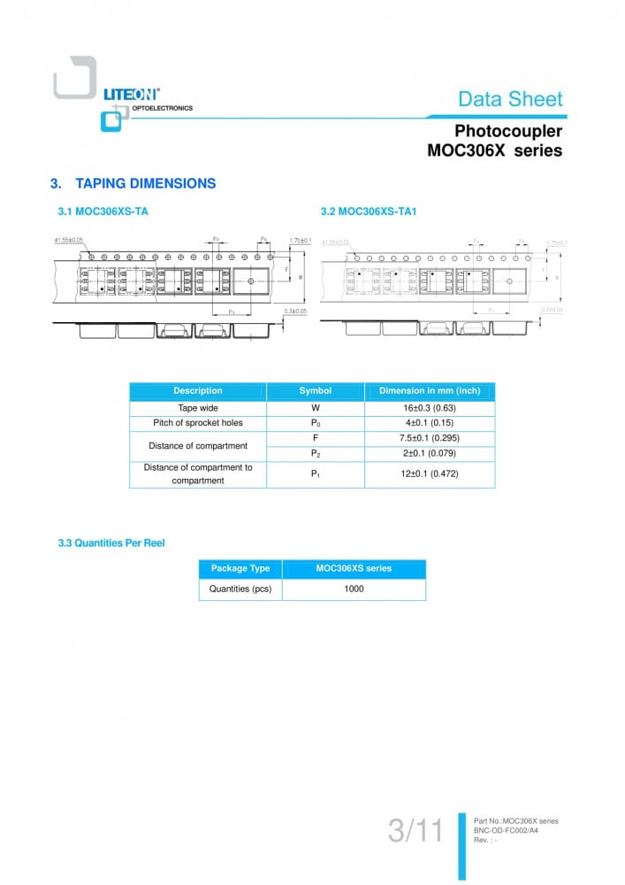 MOC306X datasheet page 4