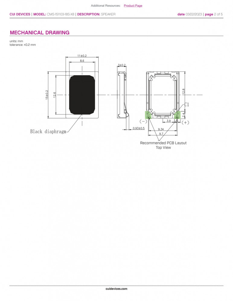 CMS-151103-18S-X8 datasheet page 2