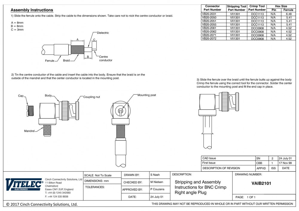 CINCH VB20-2051 assembly instruction