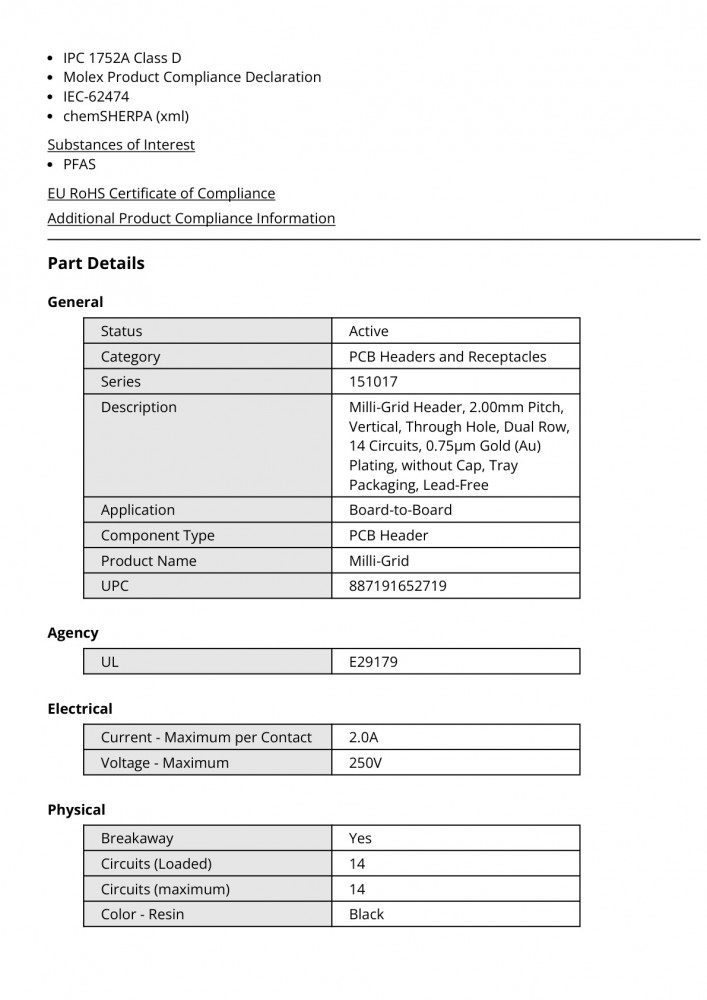 Molex technical document page 2