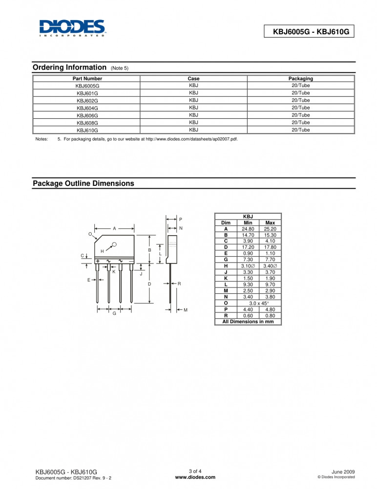 KBJ601G datasheet page 3