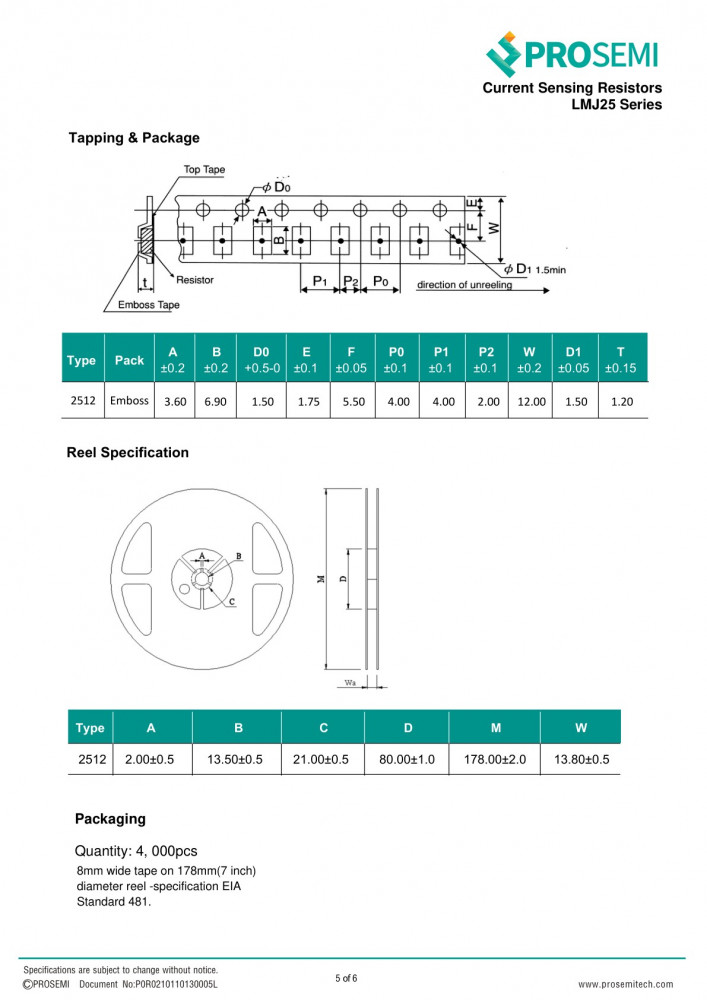 LMJ25NF2P0R009 technical document page 5