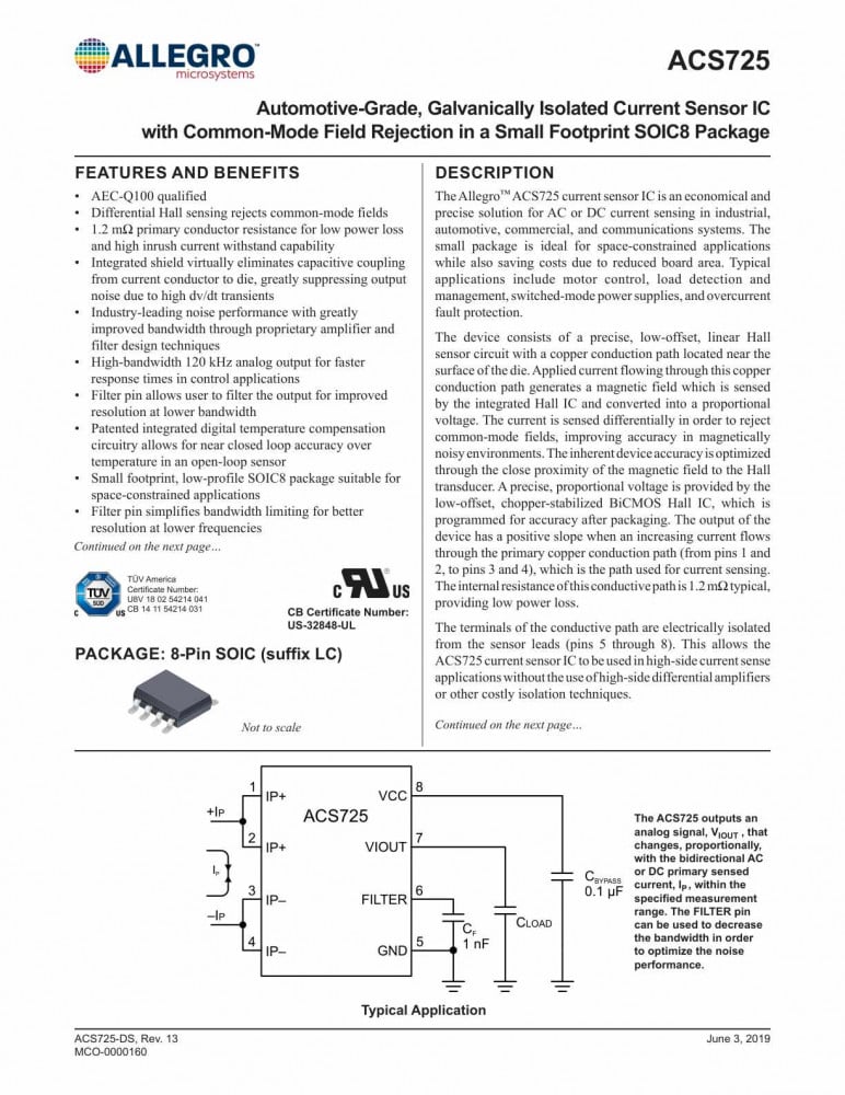 ACS725 datasheet page 1
