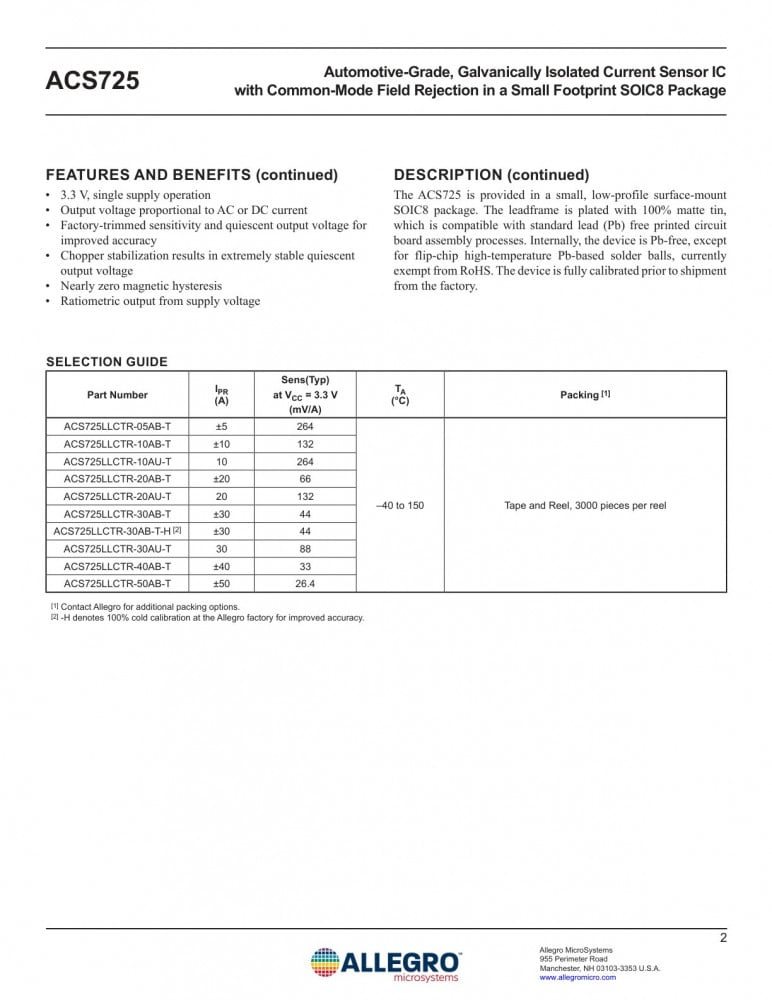 ACS725 datasheet page 2
