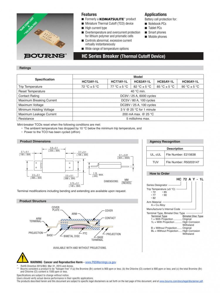 HC85AY-1 datasheet page 1