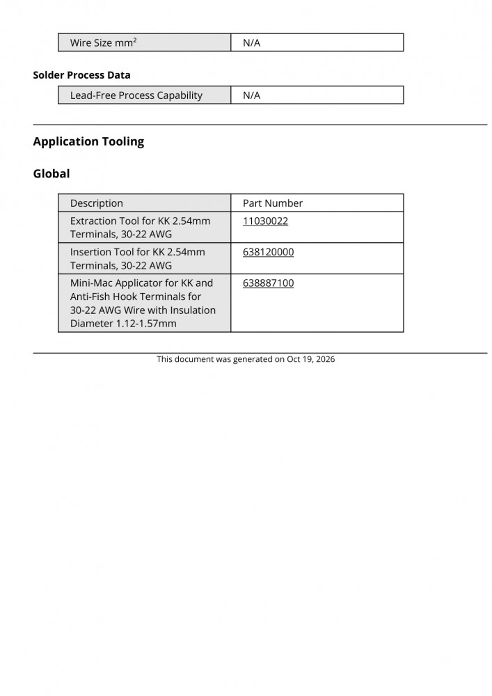 Molex KK 254 product specification page 3
