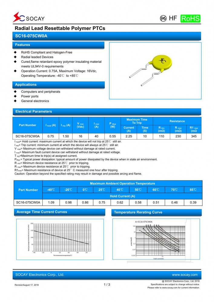 SC16-075CW0A datasheet page 1