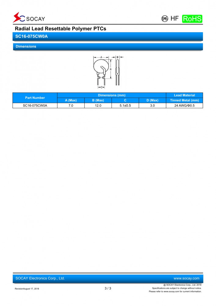 SC16-075CW0A datasheet page 3