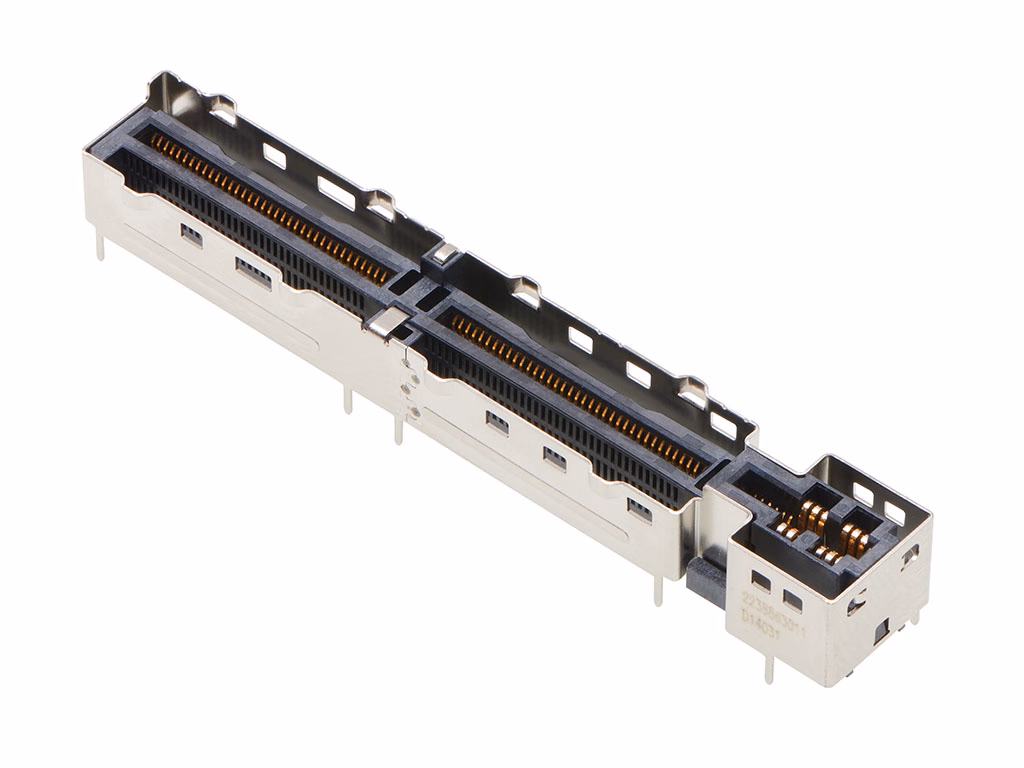 Multi-Trak Connector, 16x, 148 Circuits, 2.20mm Shell Leg Length, PCIe Gen 5, with Pick and Place Dust Cap for sale
