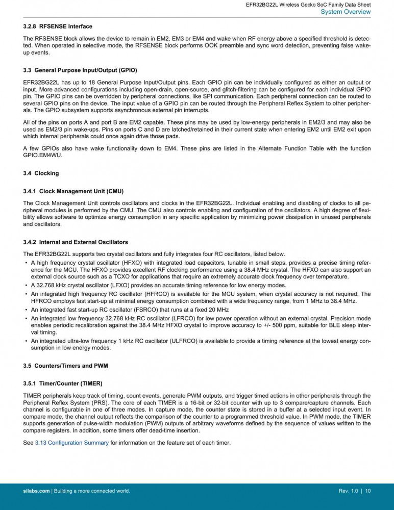 EFR32BG22L datasheet preview page 10