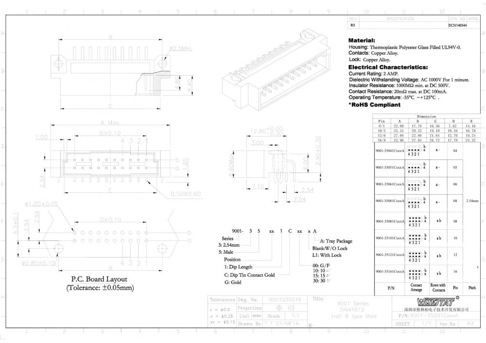 WingTAT 9001-35081C00A technical drawing