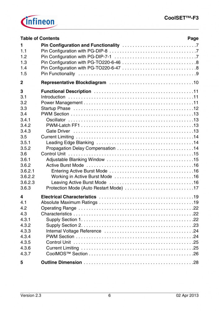 ICE3A3565P datasheet page 6