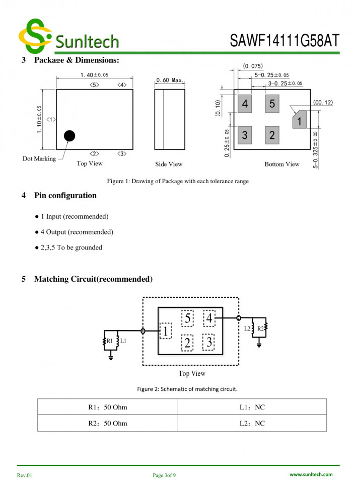 SAWF14111G58AT datasheet page 3