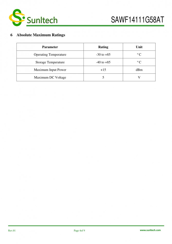 SAWF14111G58AT datasheet page 4