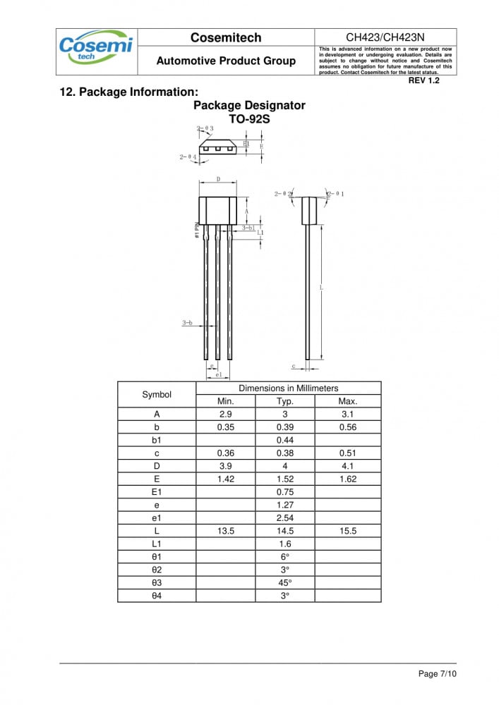CH423TB datasheet page 7