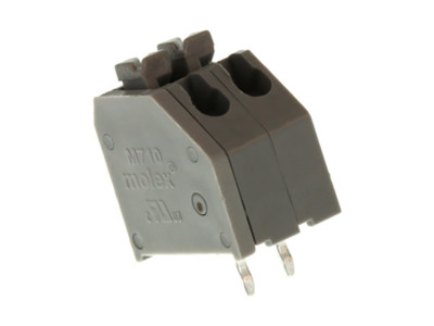 3.50mm Pitch, Eurostyle Fixed-Mount Push-Button Terminal Block, 45° Modular, 5A, 20-16 AWG, Light Gray, 2 Circuits for sale