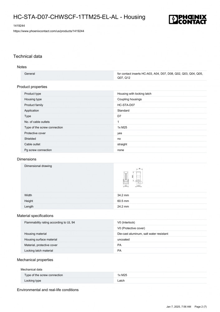 Phoenix Contact 1419244 technical document page 2