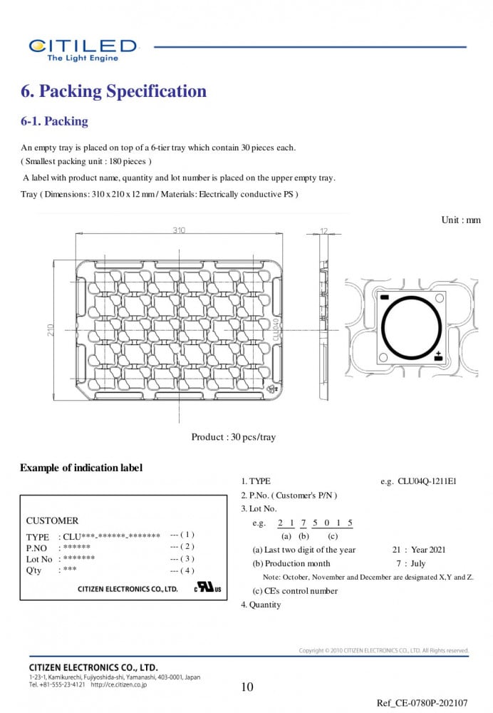 CITIZEN datasheet page 10