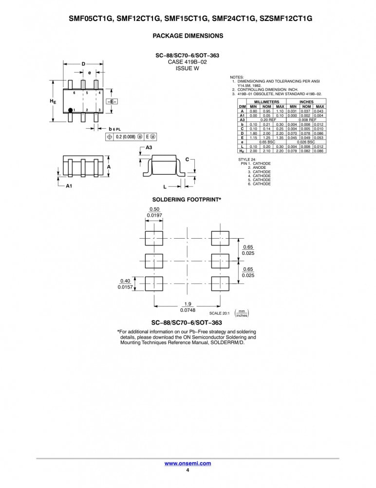 SMF05CT2G datasheet page 4